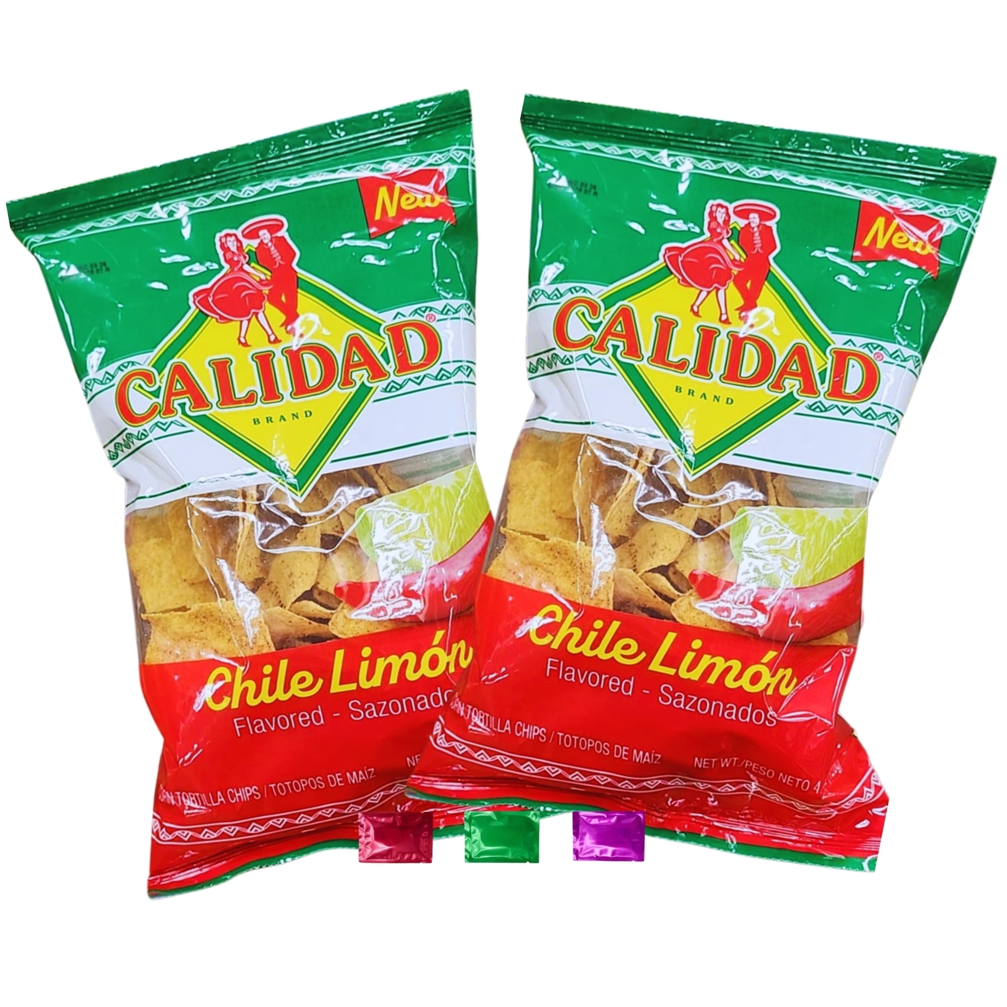 Calidad Chile Limon Flavored Tortilla Chips 4.5 Oz Pack of 2, Bold ...