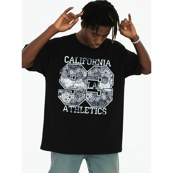 Calif. Athletics Tee mens Exercise 180G 100% Cotton black Running gym ...
