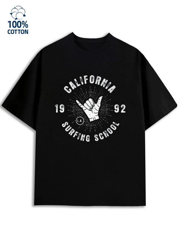 Calif Surf School men's Los Angeles 180G 100% Cotton black 79 usa ...