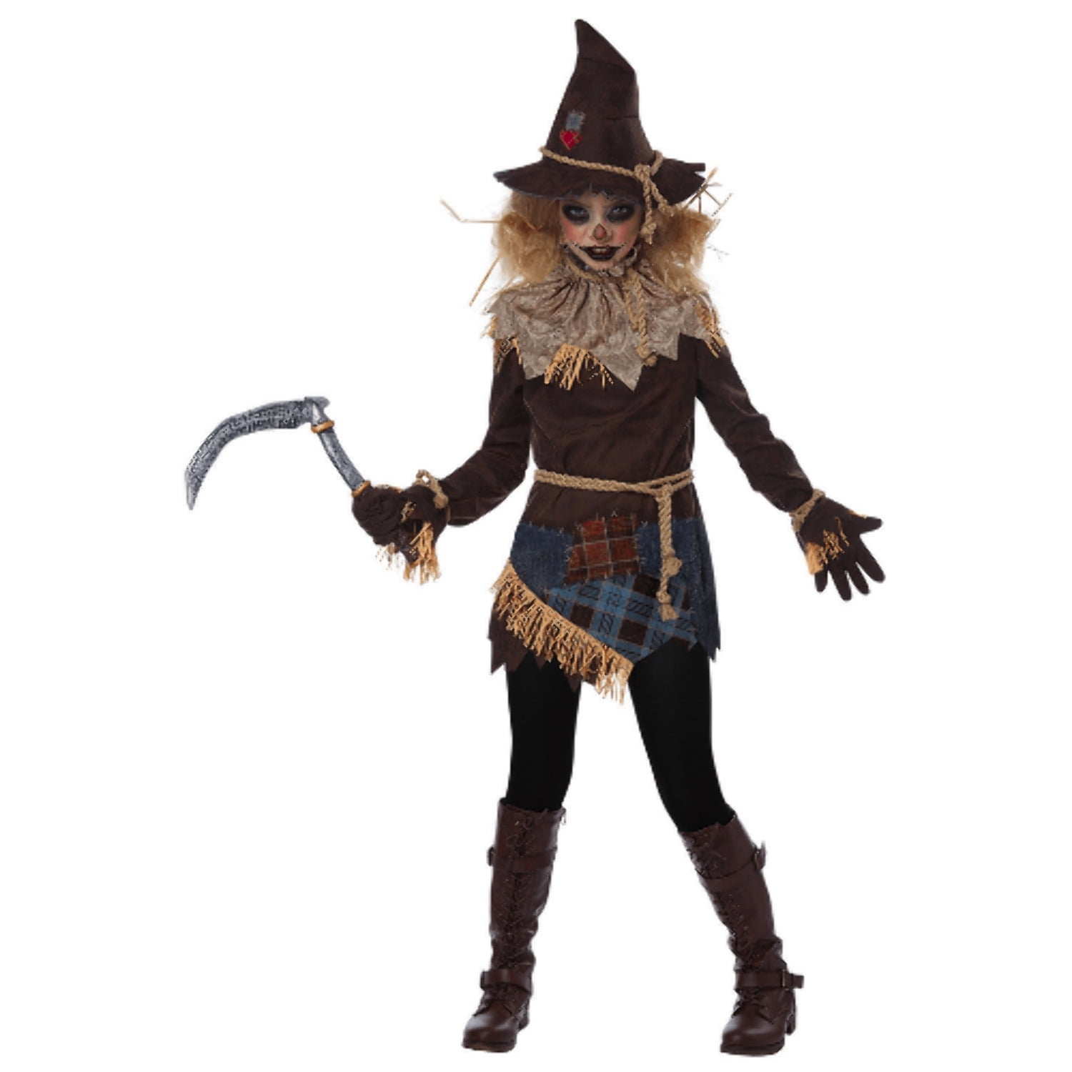 Califia Farms Creepy Scarecrow Girl's Halloween Fancy-Dress Costumes ...