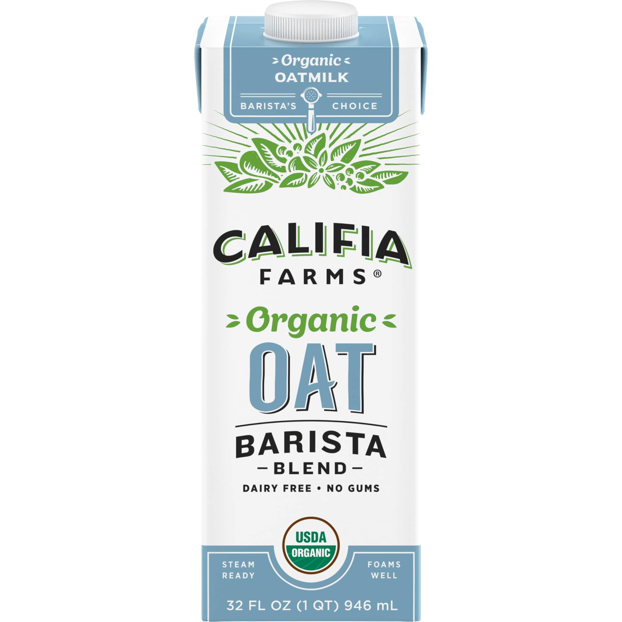 Califia Farms - TWE5 Organic Oat Barista Blend Oat Milk, 32 oz, Shelf ...