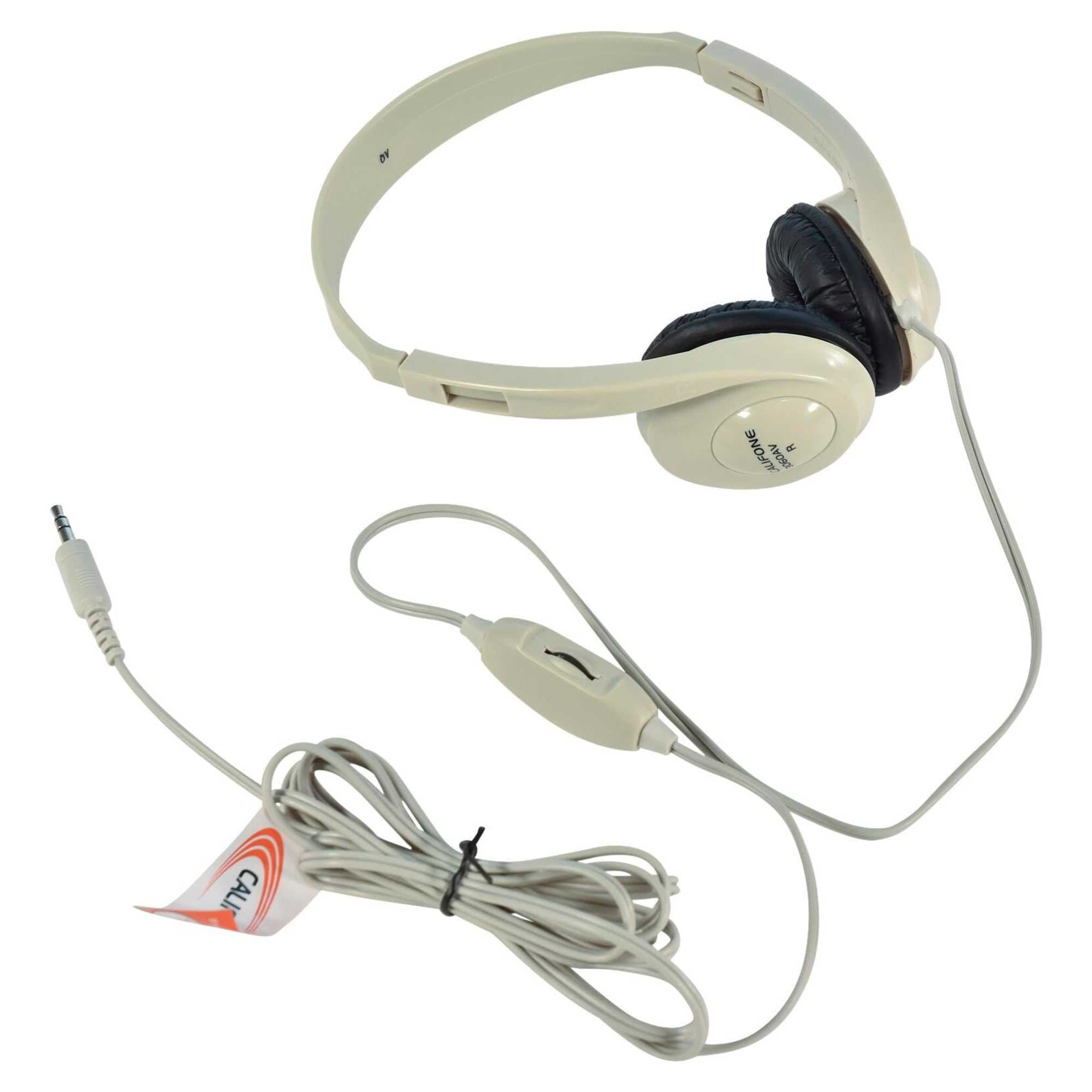 Califone 3060AV Lightweight On-Ear Stereo Headphones with Inline Volume ...