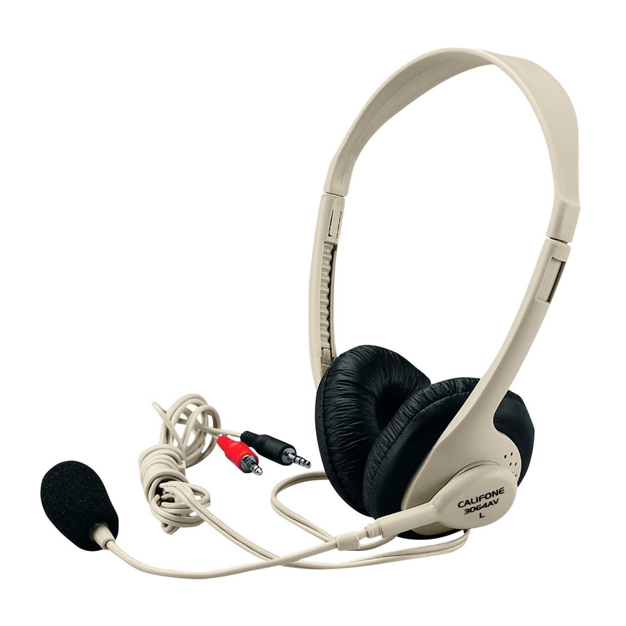 Califone 3064AV Lightweight On-Ear Stereo Headset, Gooseneck Microphone ...