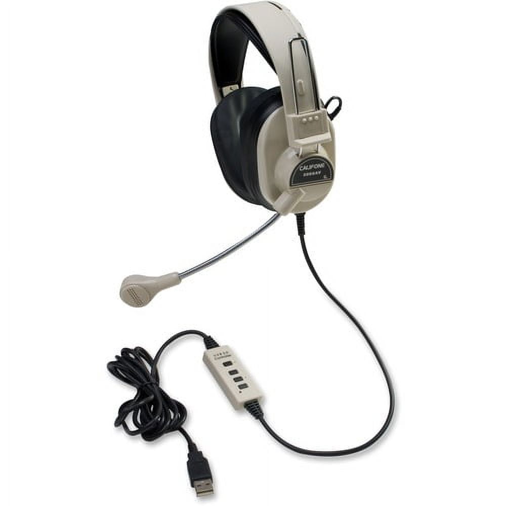 Califone Stereo Headphone W/ Boom Mic USB Via Ergoguys - Stereo - USB ...