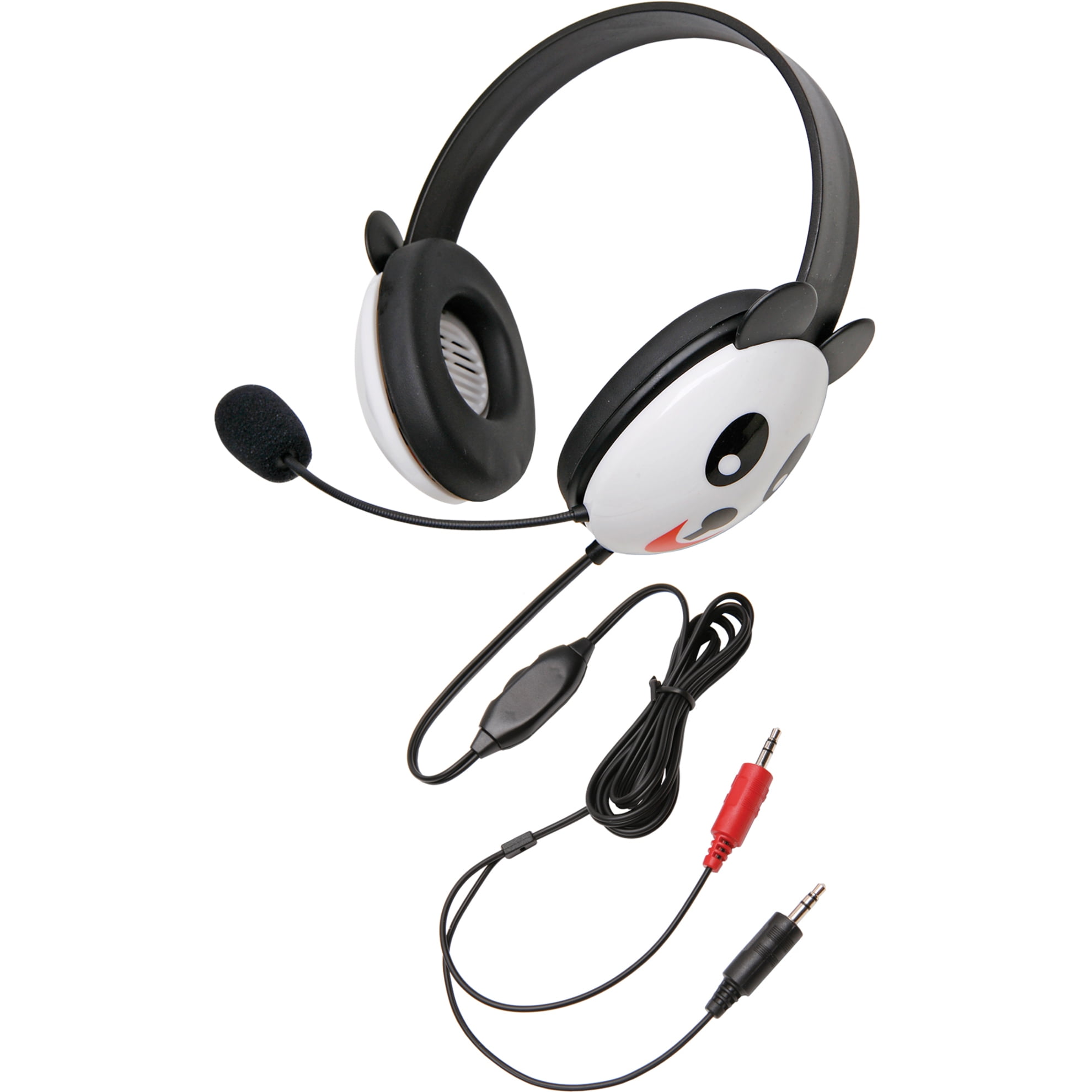 Califone Stereo Headset, Panda w/ Mic Dual 3.5mm Plug - Walmart.com
