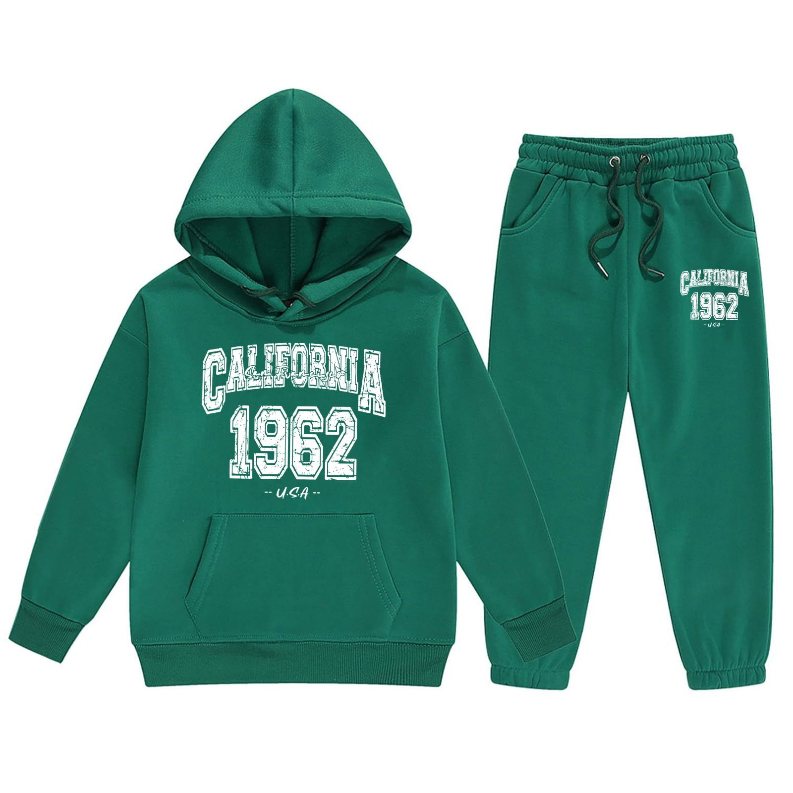 California 1962 Graphic Pullover Hoodie and Sweatpants Set for Boys and ...