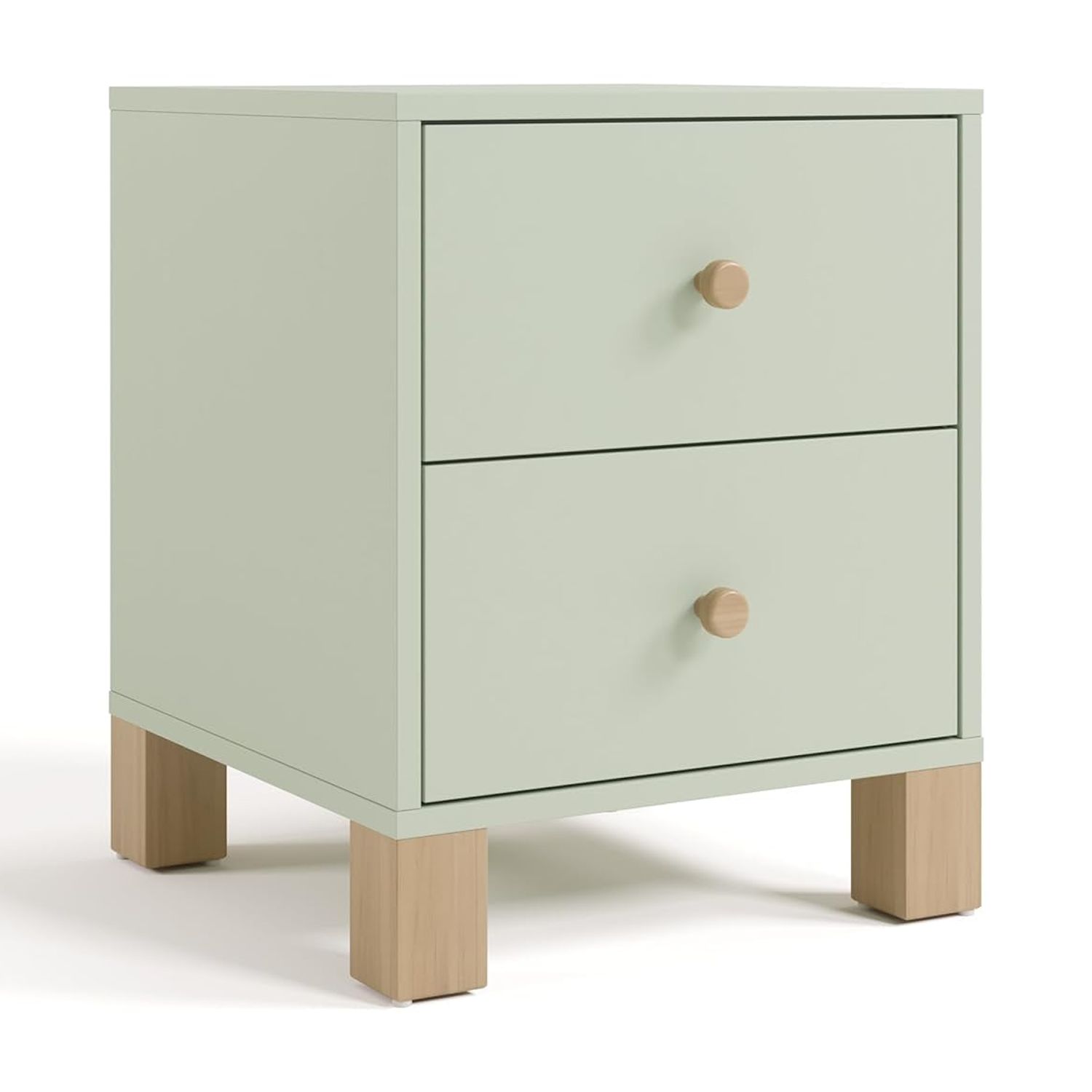 California 2 Drawer Nightstand (Sage with Driftwood) - GREENGUARD Gold ...