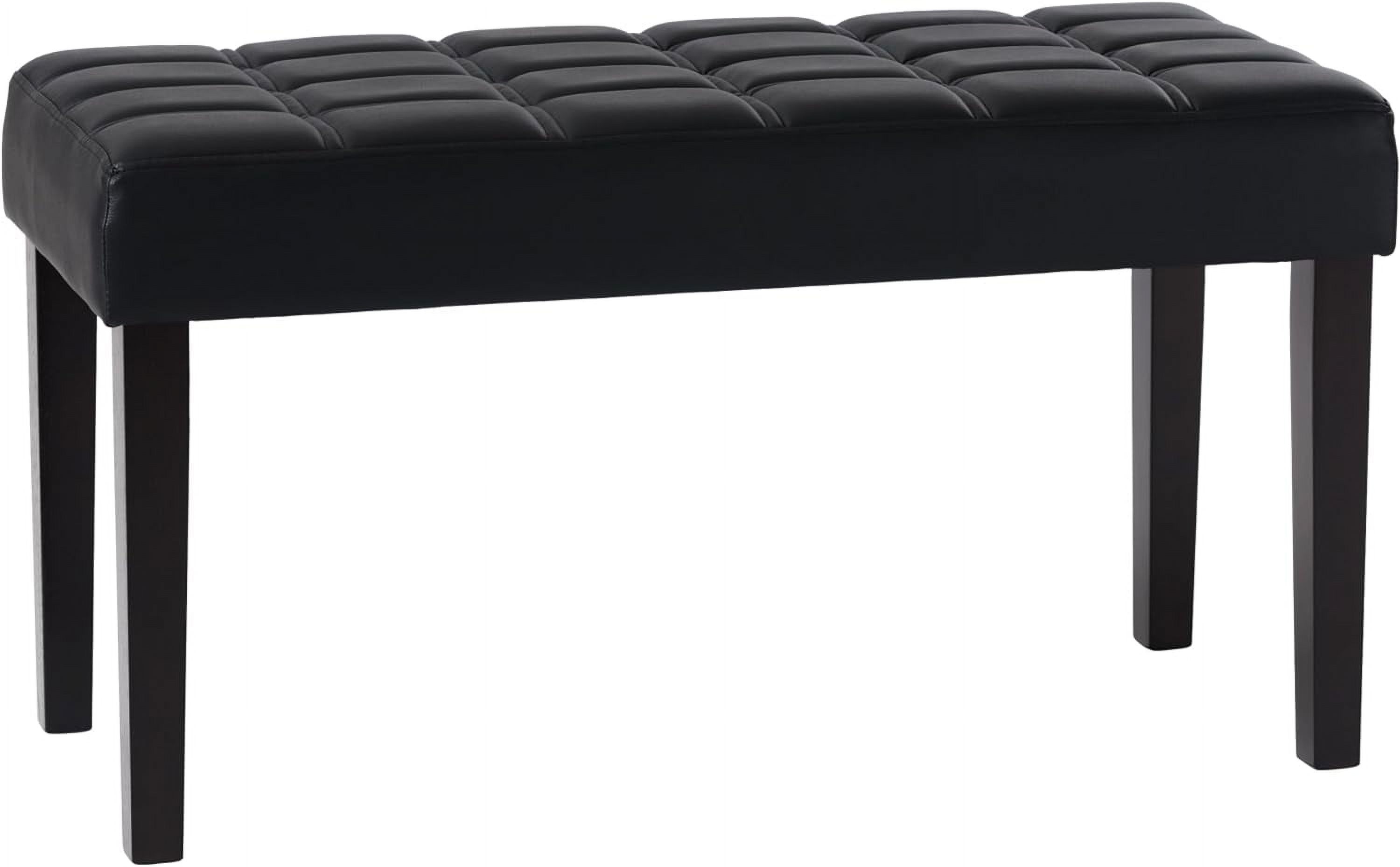 California 24 Panel Bench in Black Leatherette, Black - Walmart.com