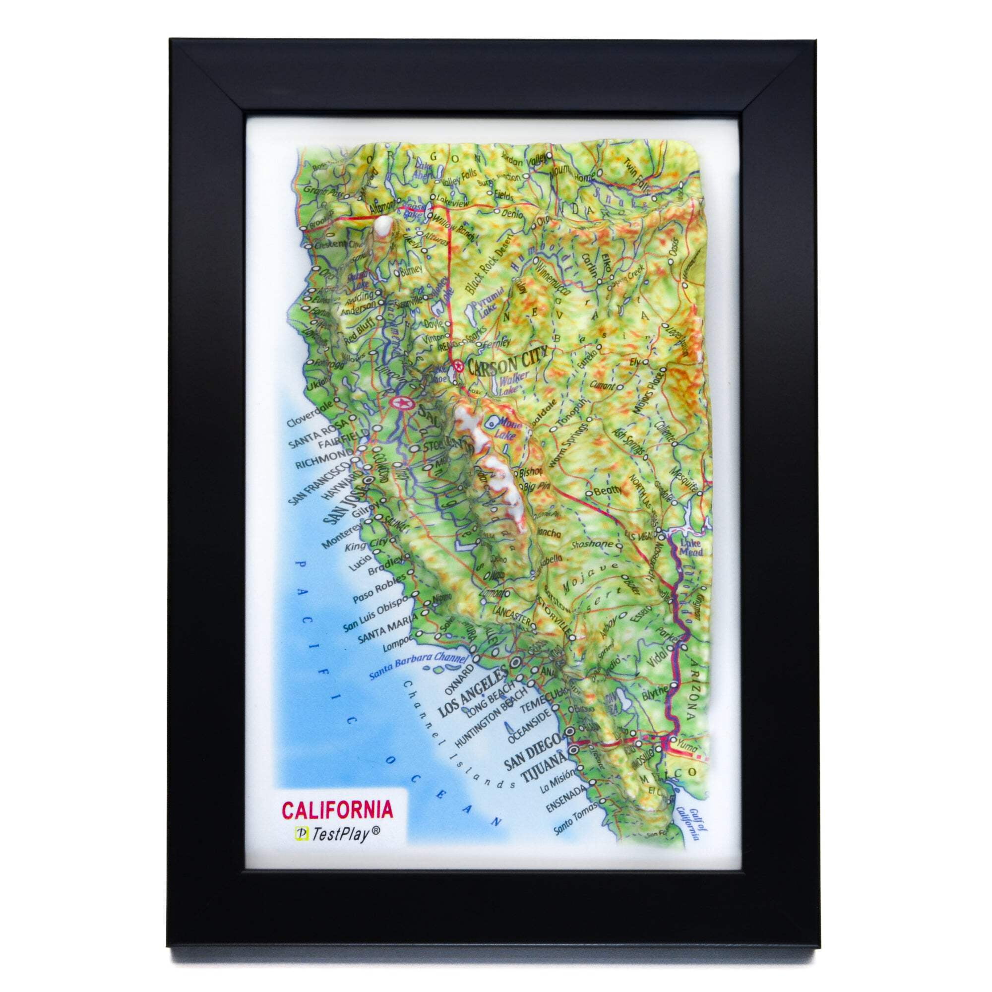California 3D Raised Relief Map - Walmart.com