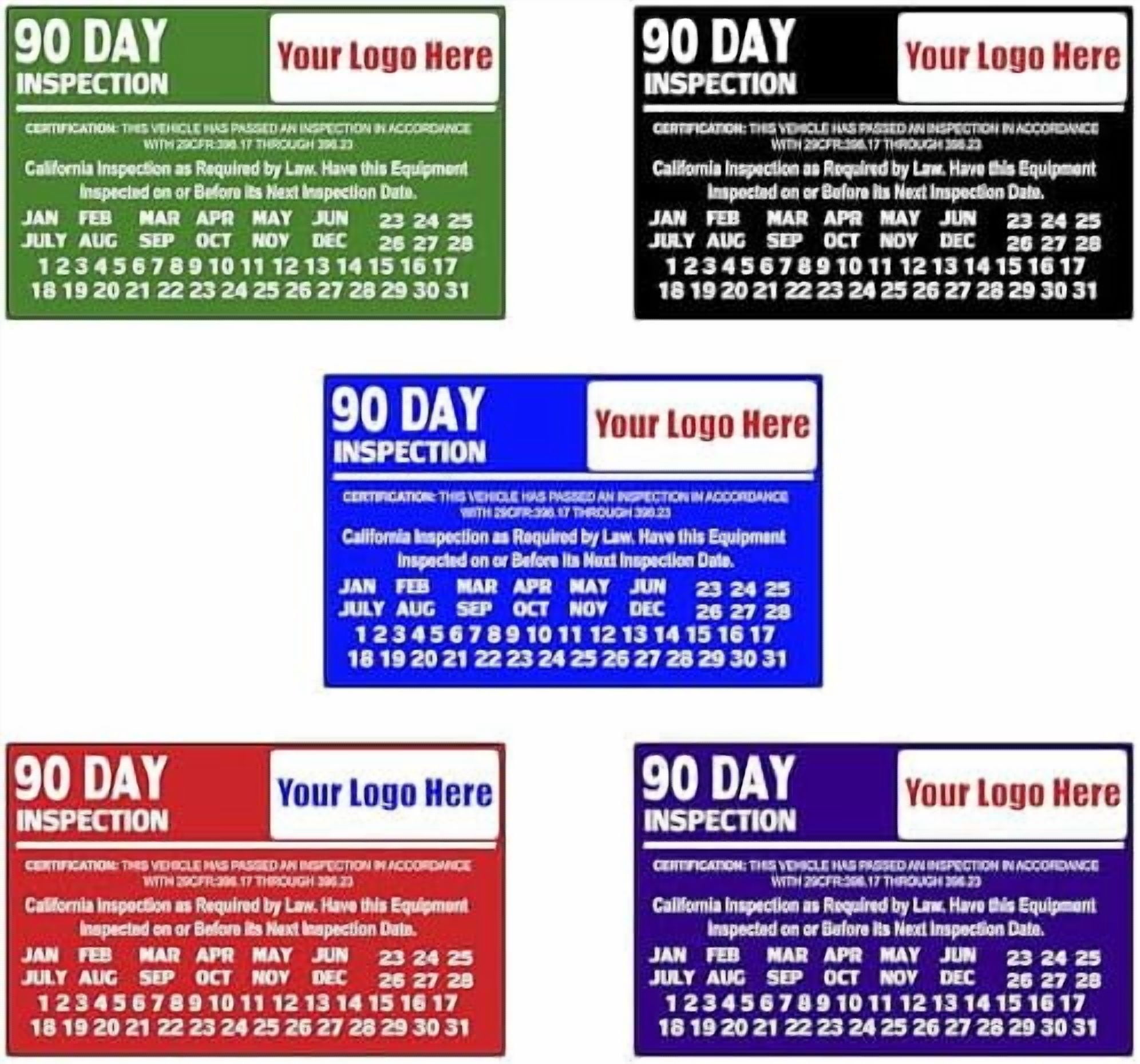 California 90 Day Inspection Sticker Decal - Personalized - 5.25"" x 3. ...