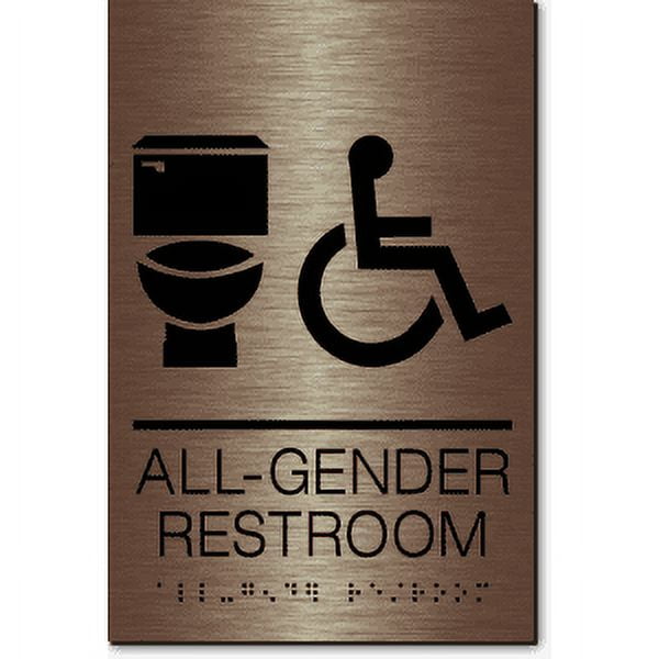 California ALL GENDER RESTROOM Accessible Toilet Wall Sign-Copper ...