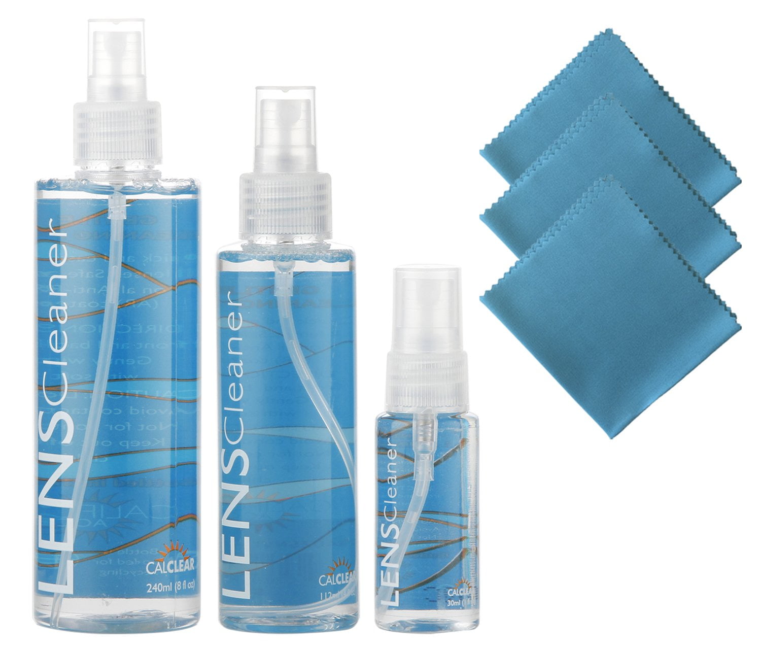 California Accessories Cal Clear Lens Cleaner Spray 1-8oz + 1-4oz + 1 ...