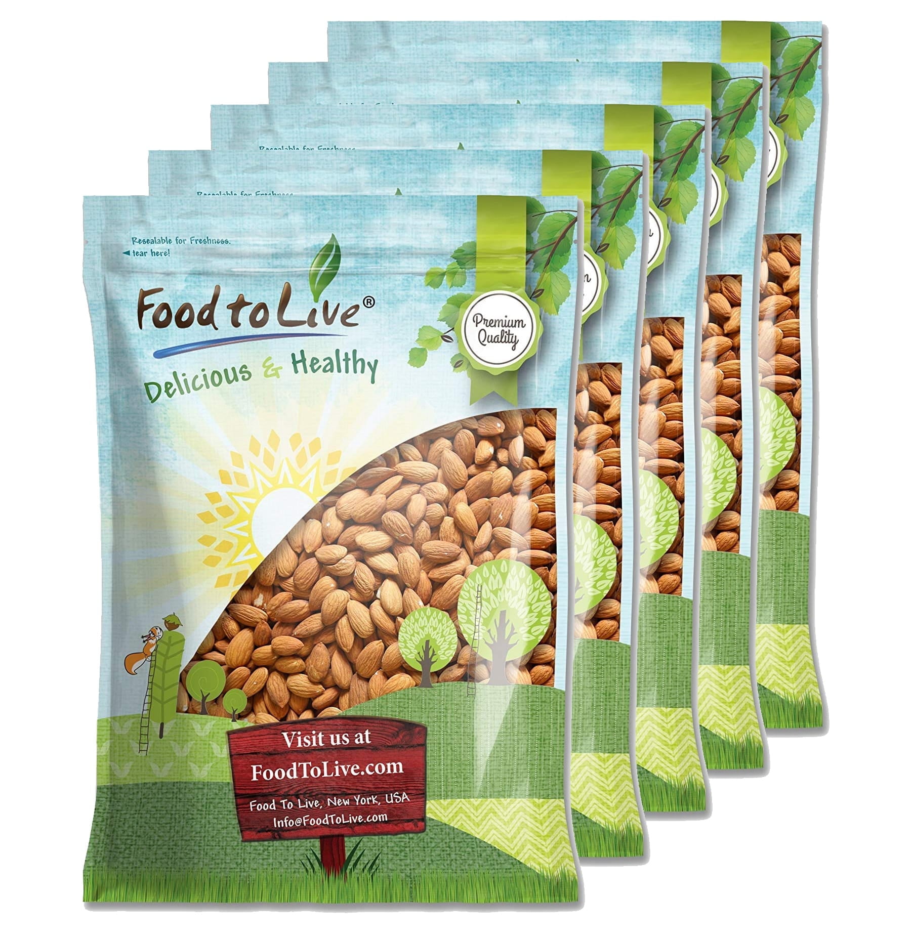California Almonds, 50 Pounds — Kosher, Raw, Vegan — by Food to Live ...