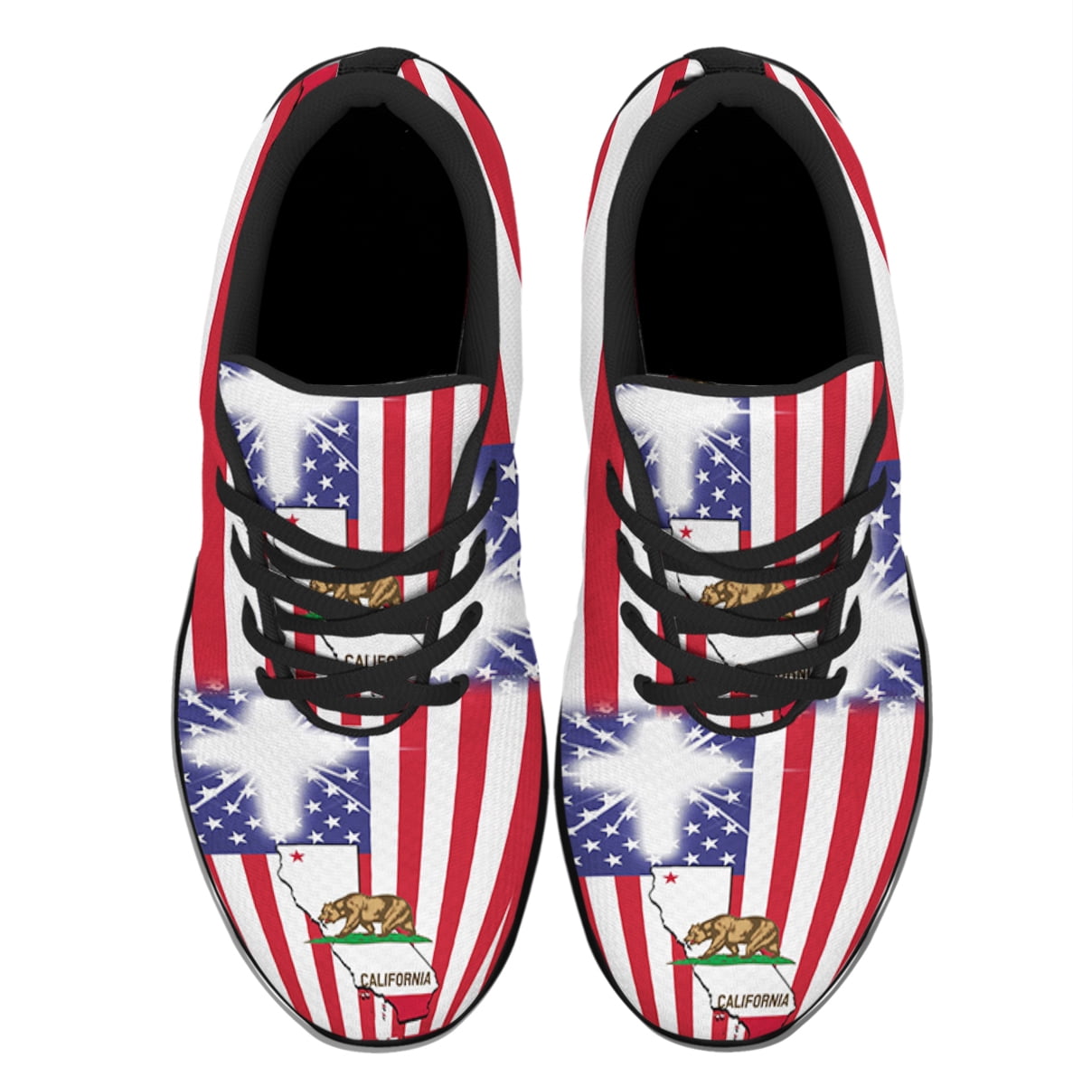 California American Flag Shoes Women's Fashion Sneakers Tennis Running ...