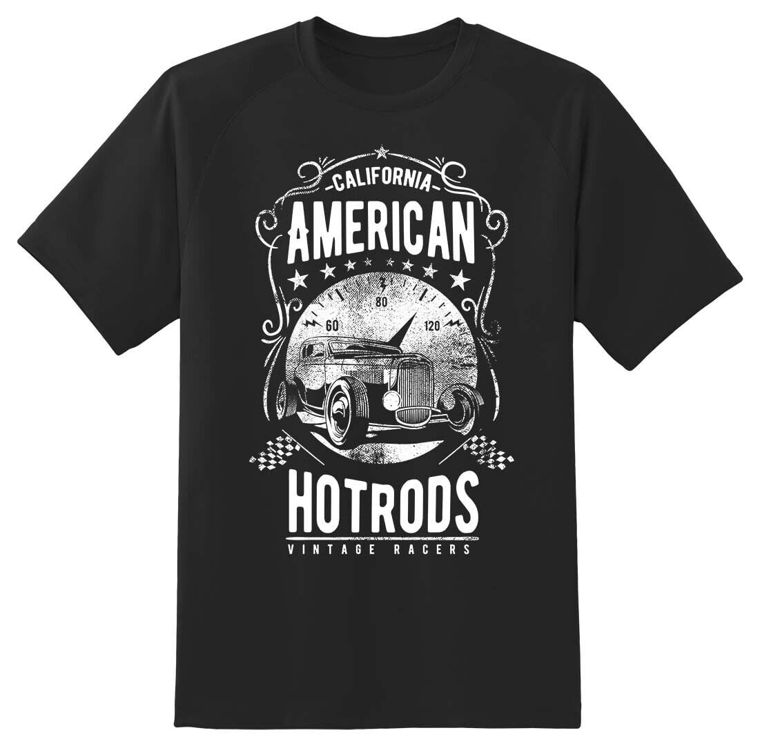 California American Hot Rods Shirt Black or White Tee - Walmart.com