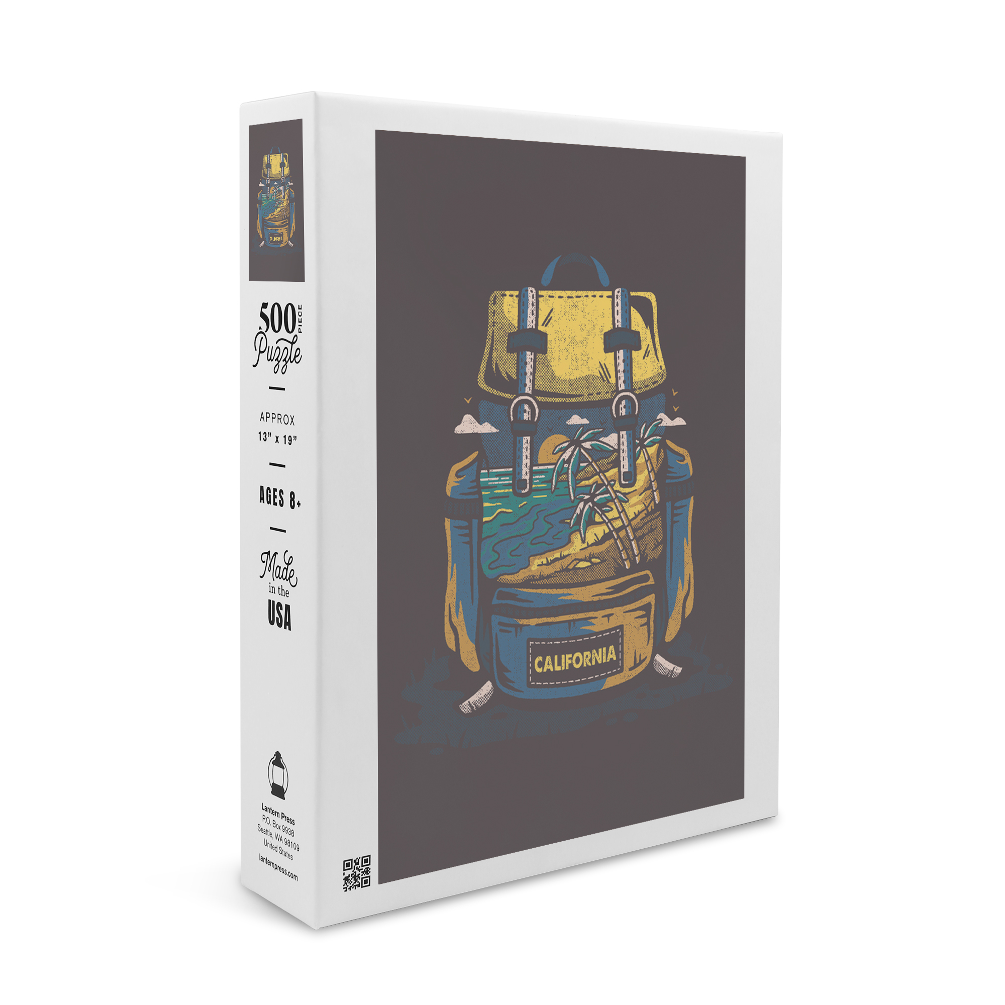 California, Backpack, Distressed Vector, Blue and Yellow (19x27 inches ...