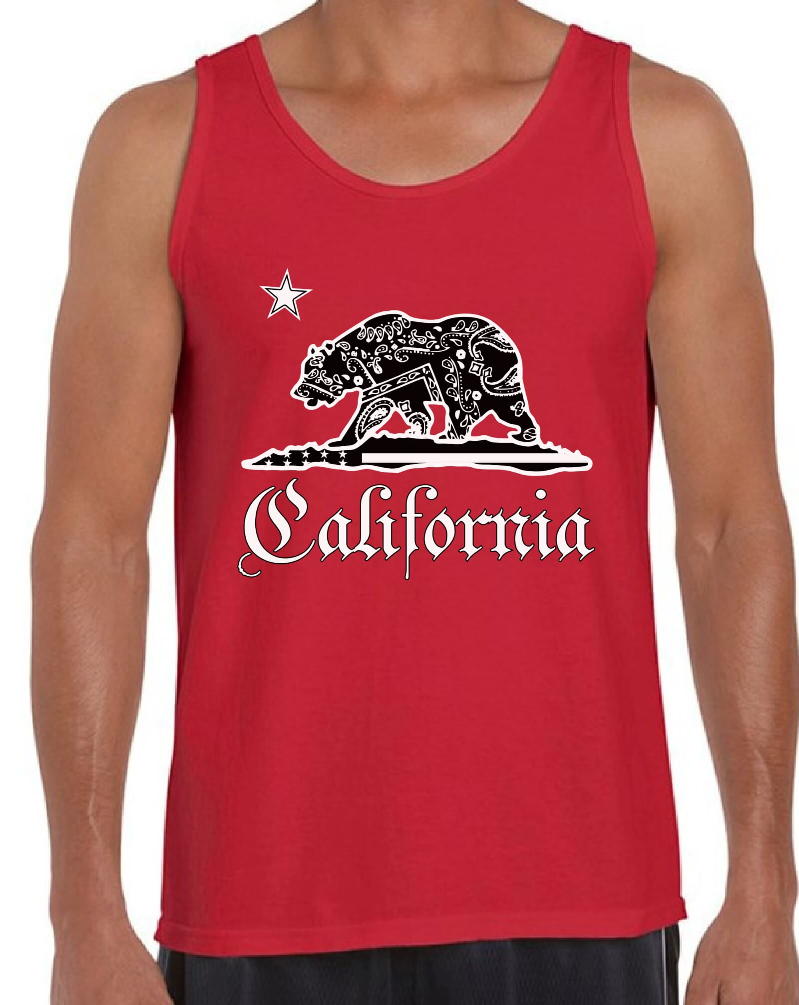 California Bandana Bear USA State Tank Top for Men - S M L XL 2XL ...
