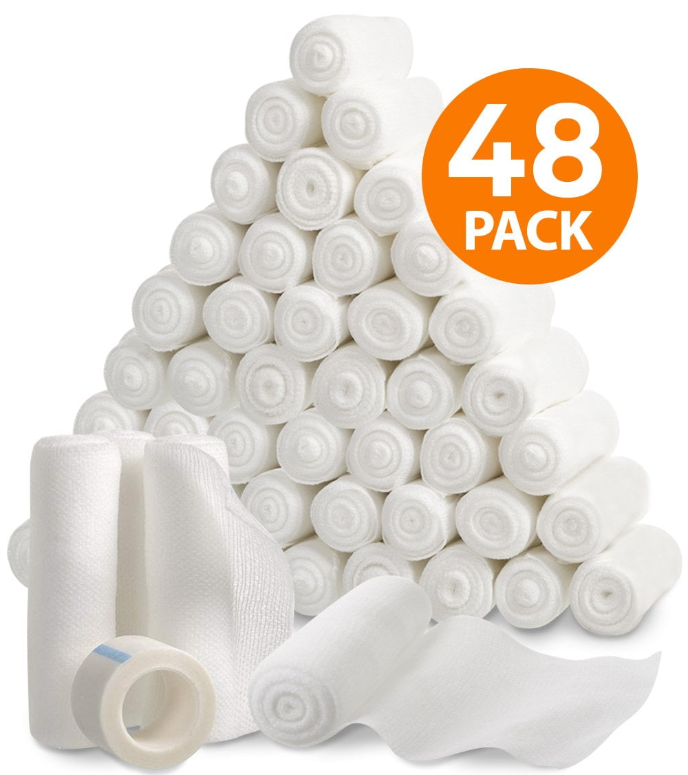 "California Basics Wound Dressing First Aid Gauze Bandage Rolls, 4""x12 ...