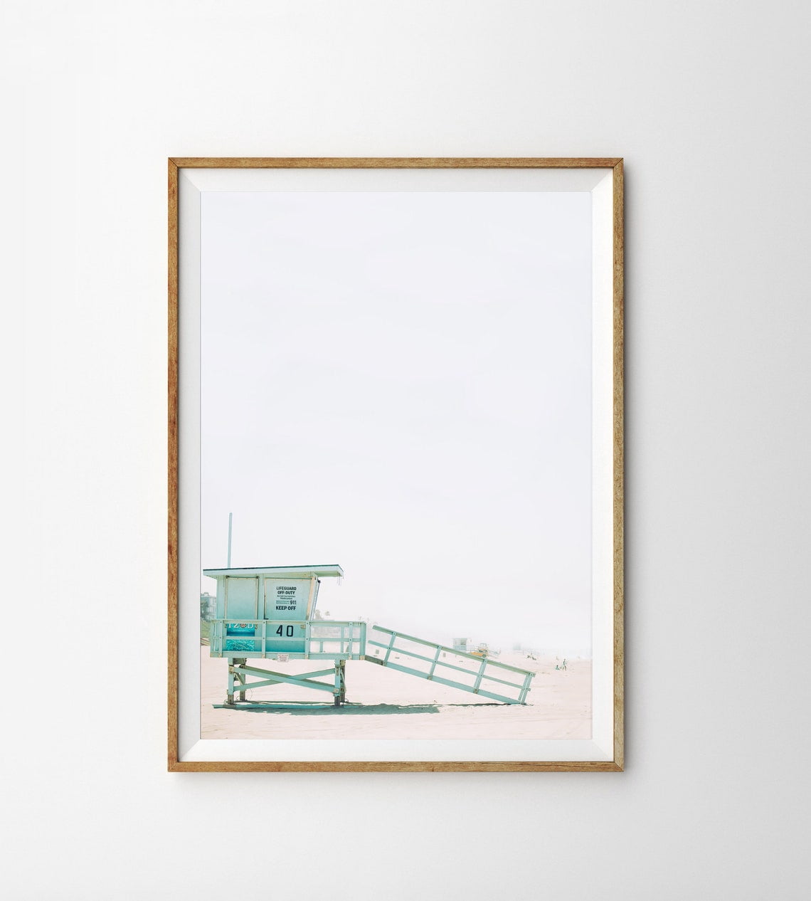 California Beach Art Beach Nursery Pastel Poster Lifeguard Tower Surf ...