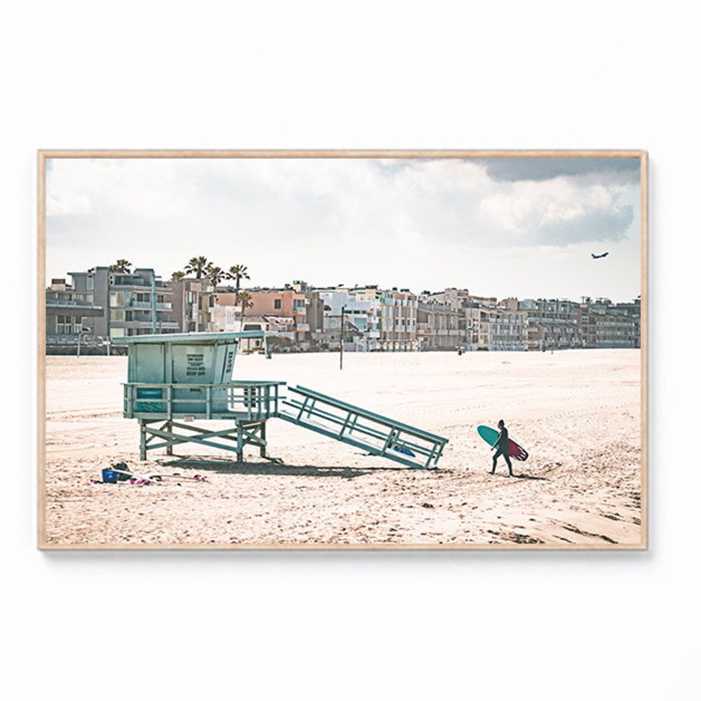 California Beach Print, Surf Poster, Coastal Wall Art Print, Horizontal ...