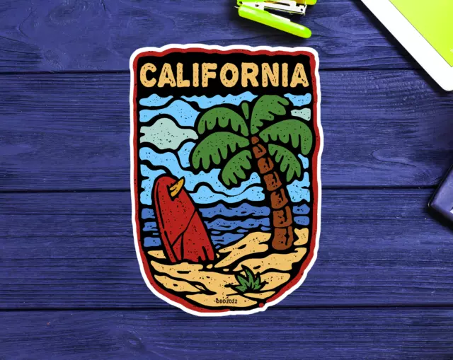 California Beach Sticker Decal Newport San Diego Surfing Huntington ...