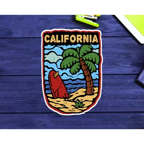 California Beach Sticker Decal Newport San Diego Surfing Huntington ...