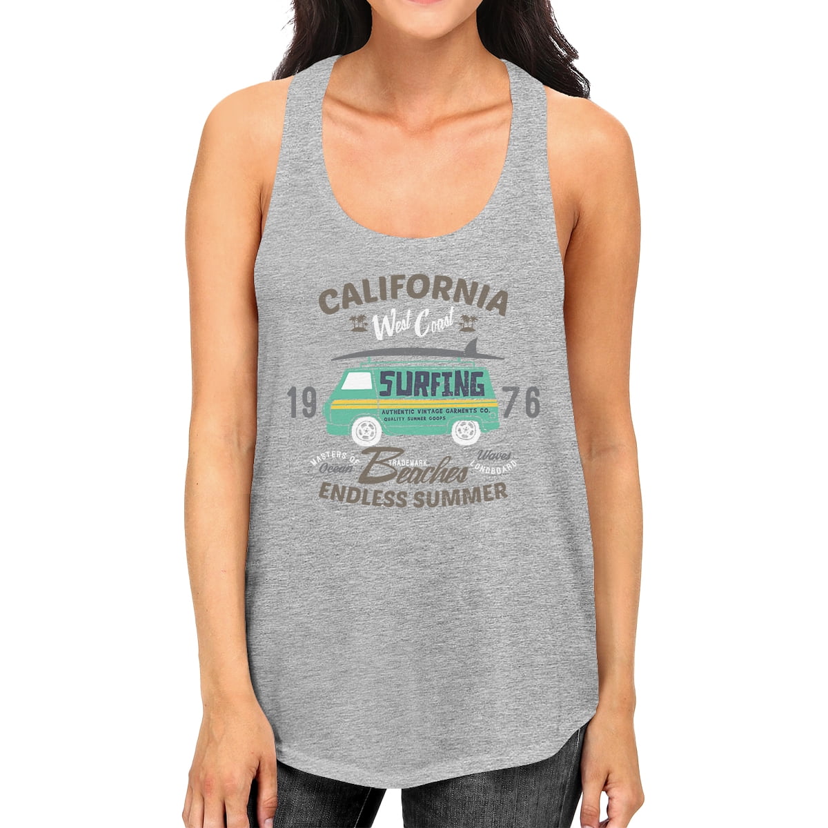 California Beaches Endless Summer Womens Grey Tank Top - Walmart.com