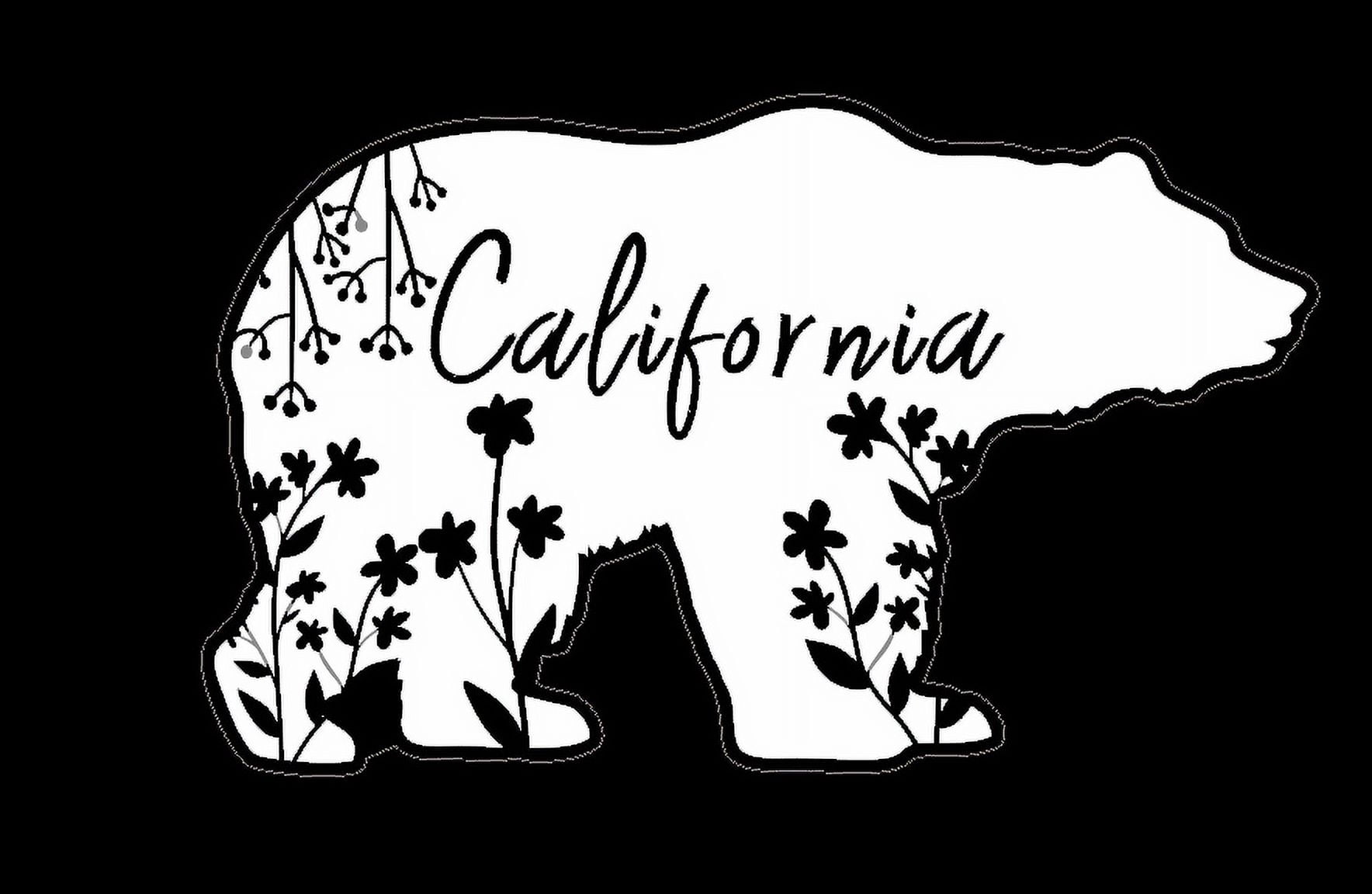 California Bear Car Decal Silhouette with Word "California" Design ...