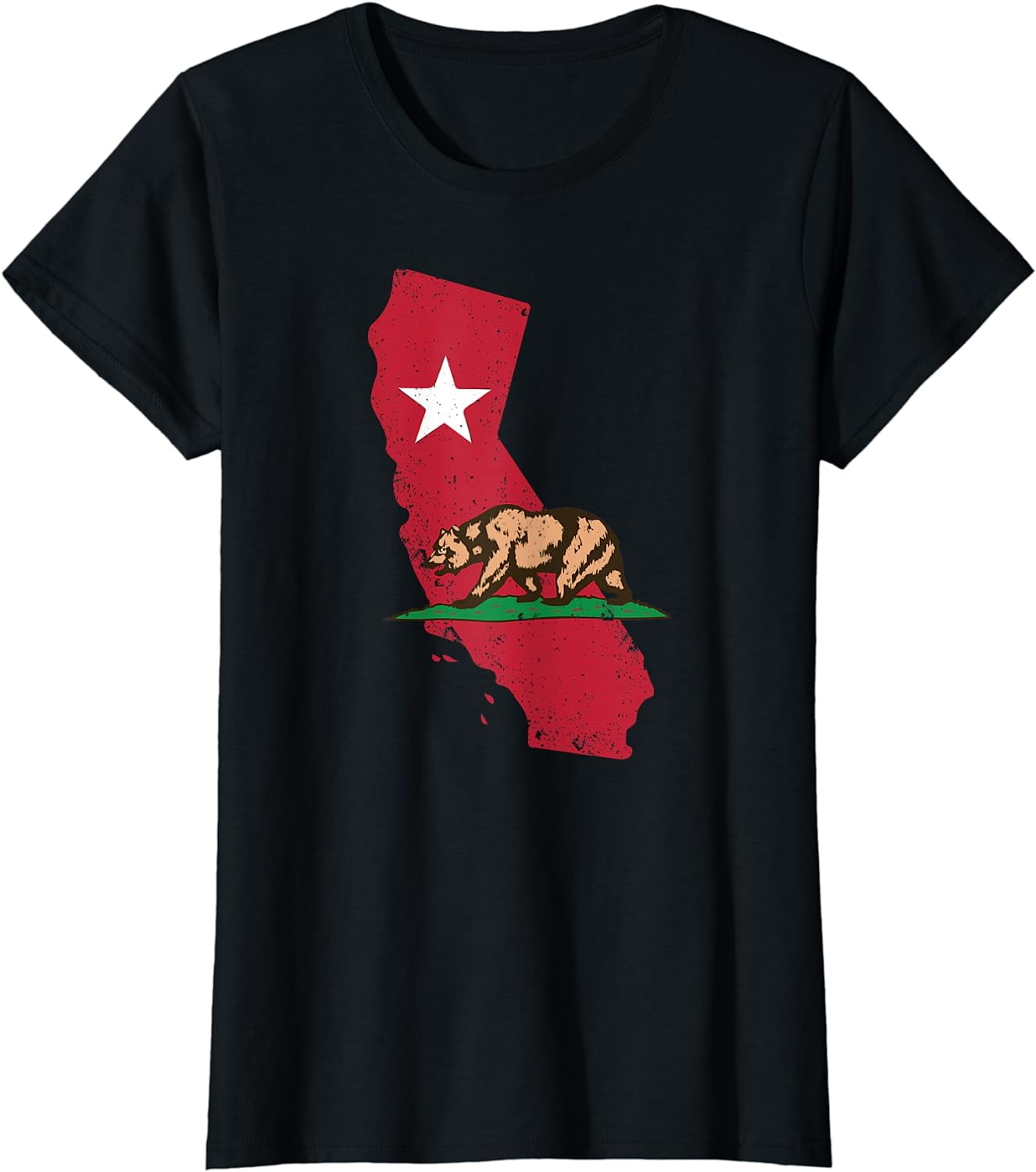 California Bear Flag State Map Vintage CA Pride Gift T-Shirt - Walmart.com