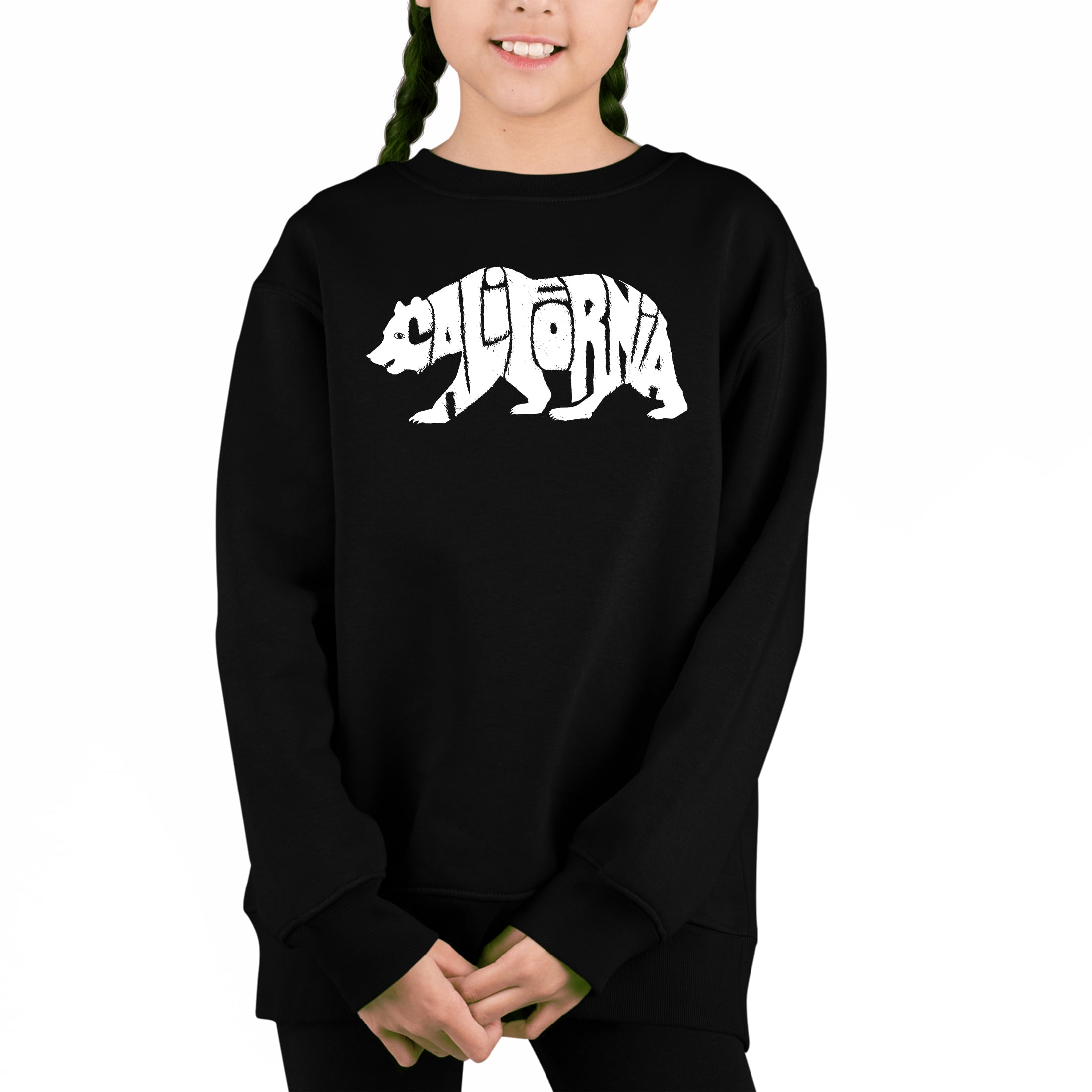 California Bear - Girl's Word Art Crewneck Sweatshirt - Walmart.com