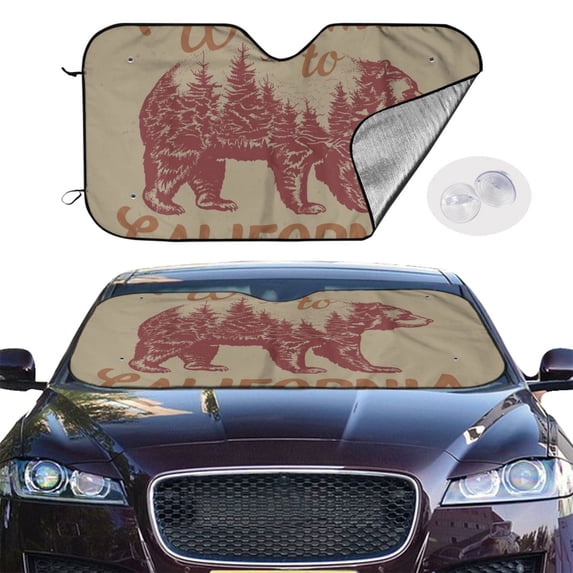 California Bear Vintage Mountain Windshield Sunshade Sun Shade Front ...