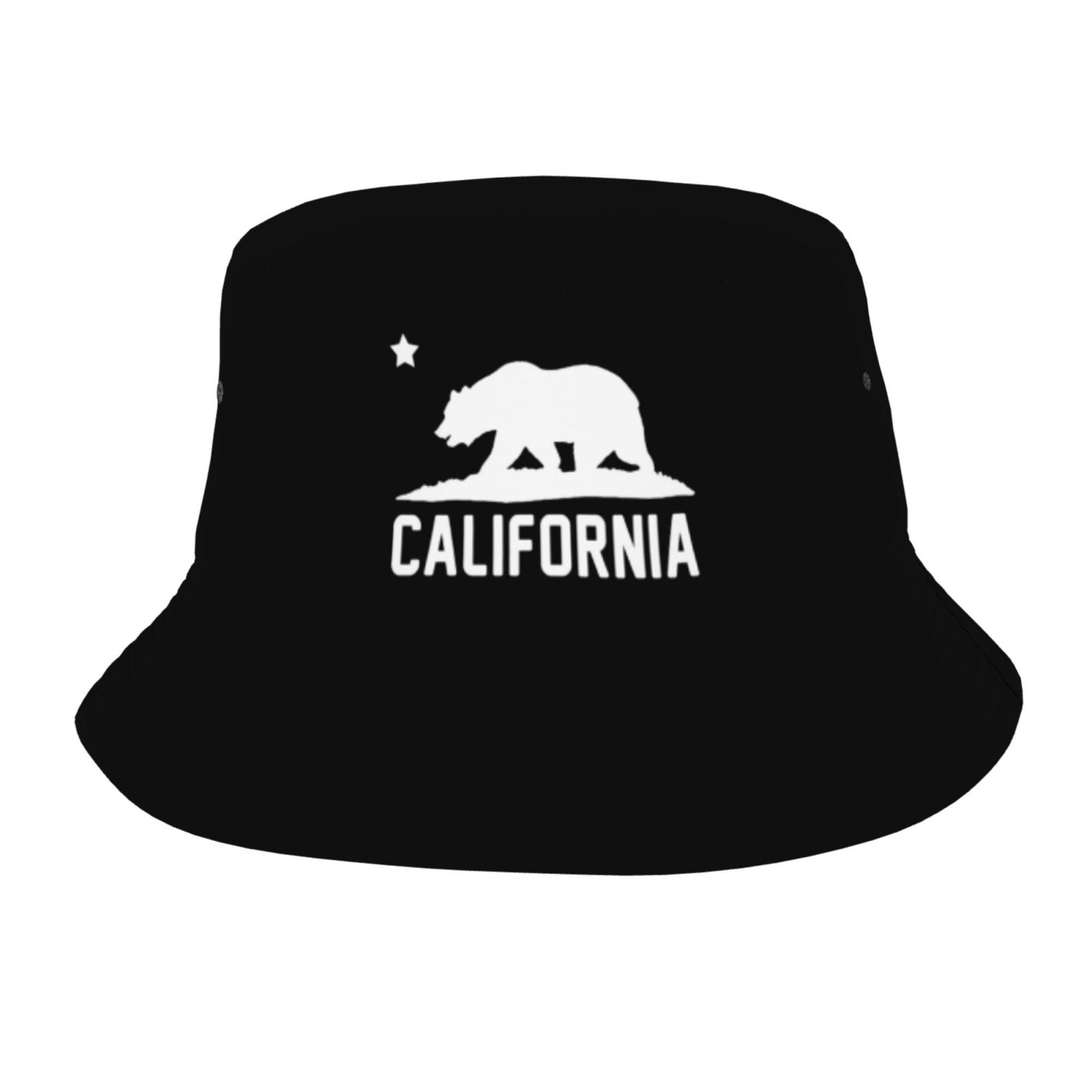 California Bear White Cali Souvenir State Map Republic Bucket Hats ...