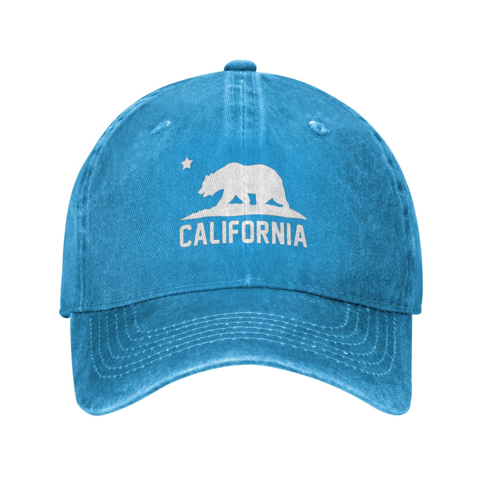 California Bear White Cali Souvenir State Map Republic Hat Adult ...