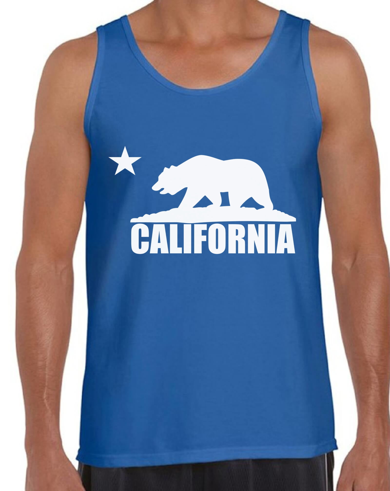 California Bear White USA State Tank Top for Men - S M L XL 2XL ...