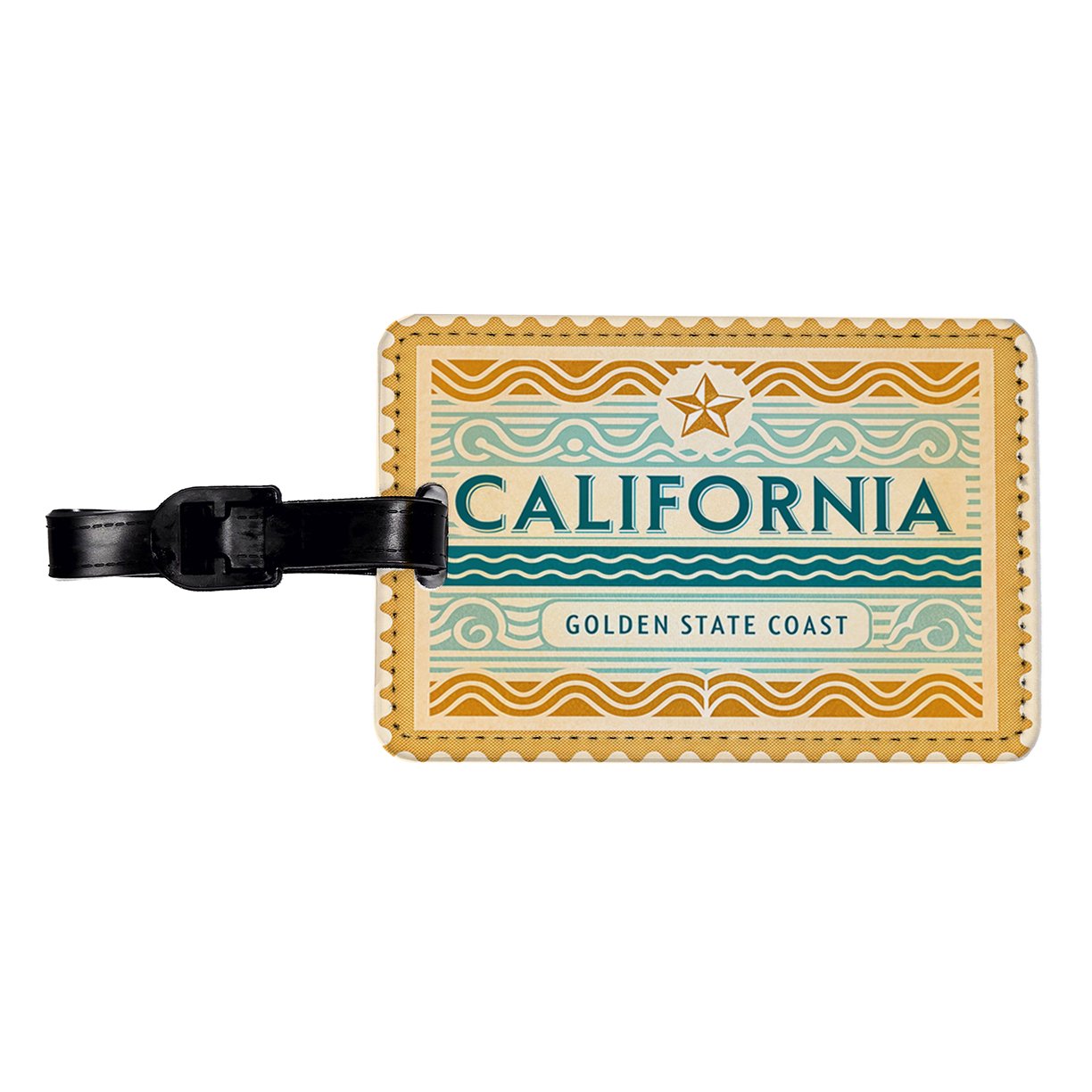 California CA Golden State Coast Travel Vacation Stamp Faux Leather ...