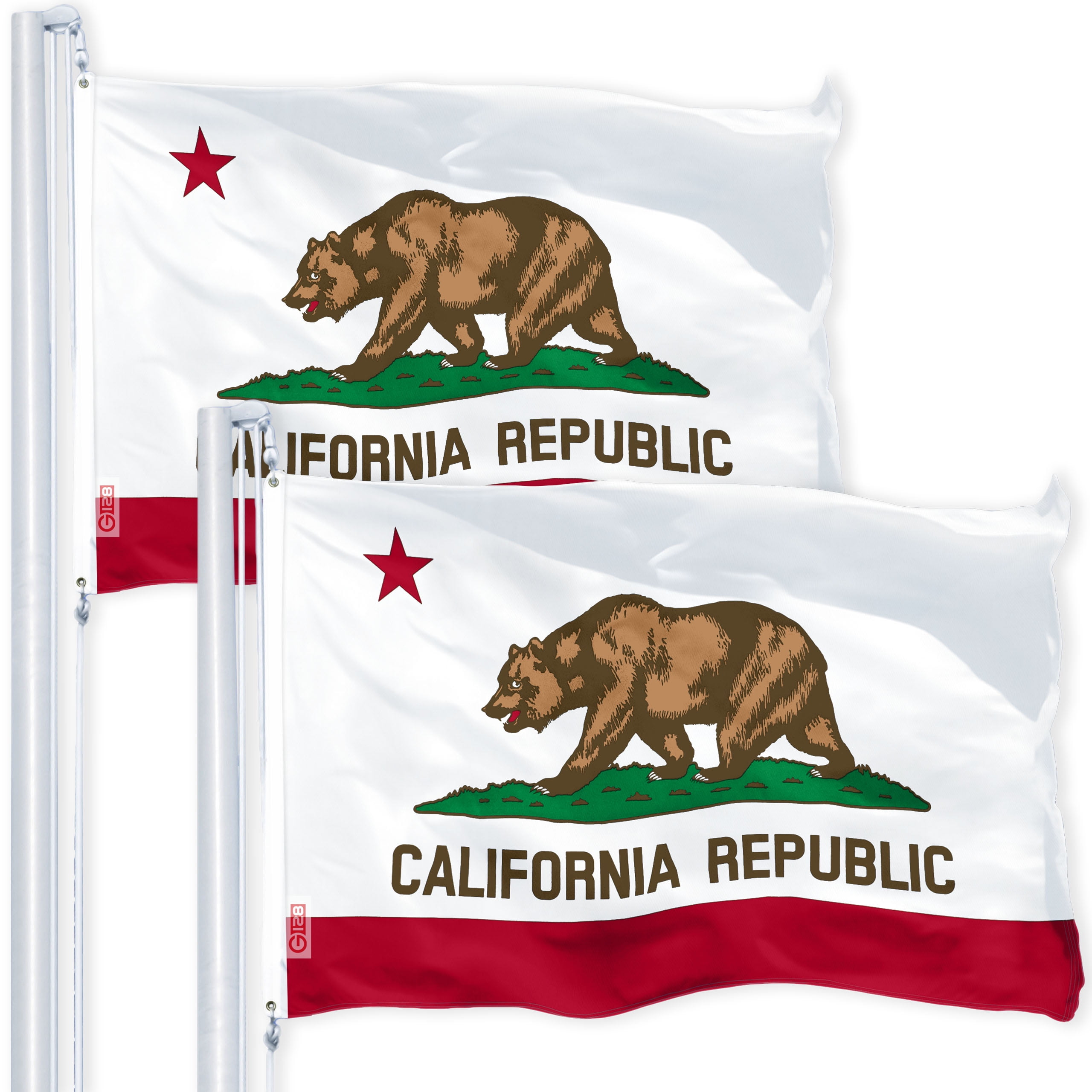 California CA State Flag 3x5FT 2-Pack 150D Printed Polyester By G128 ...