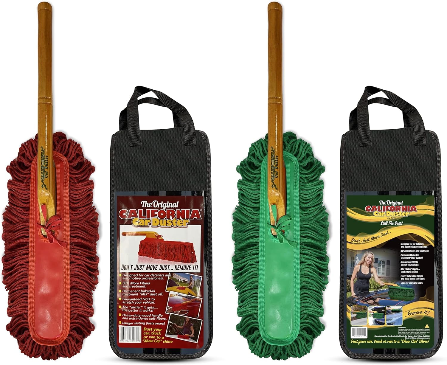 California Car Duster 2-Piece Detailing Combo Kit with Wood Handles ...