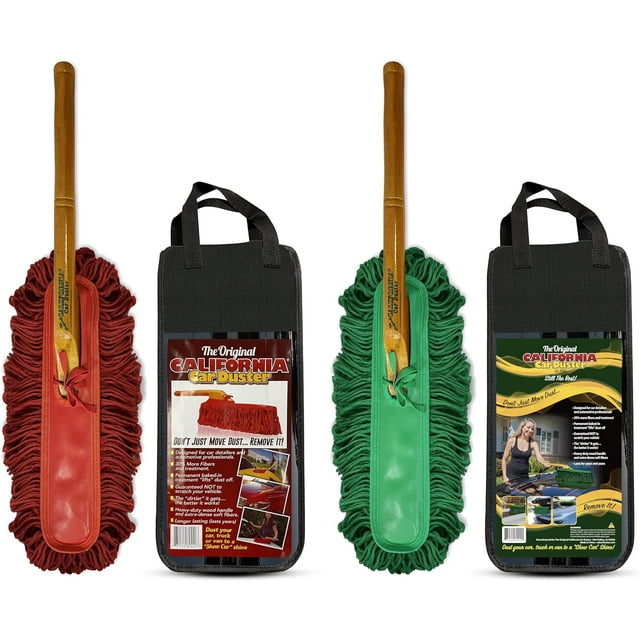 California Car Duster 2-Piece Detailing Combo Kit with Wood Handles ...