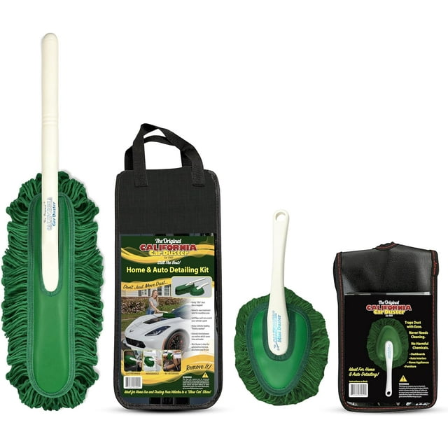 California Car Duster Detailing Combo Plastic Handle with Green Mop and ...
