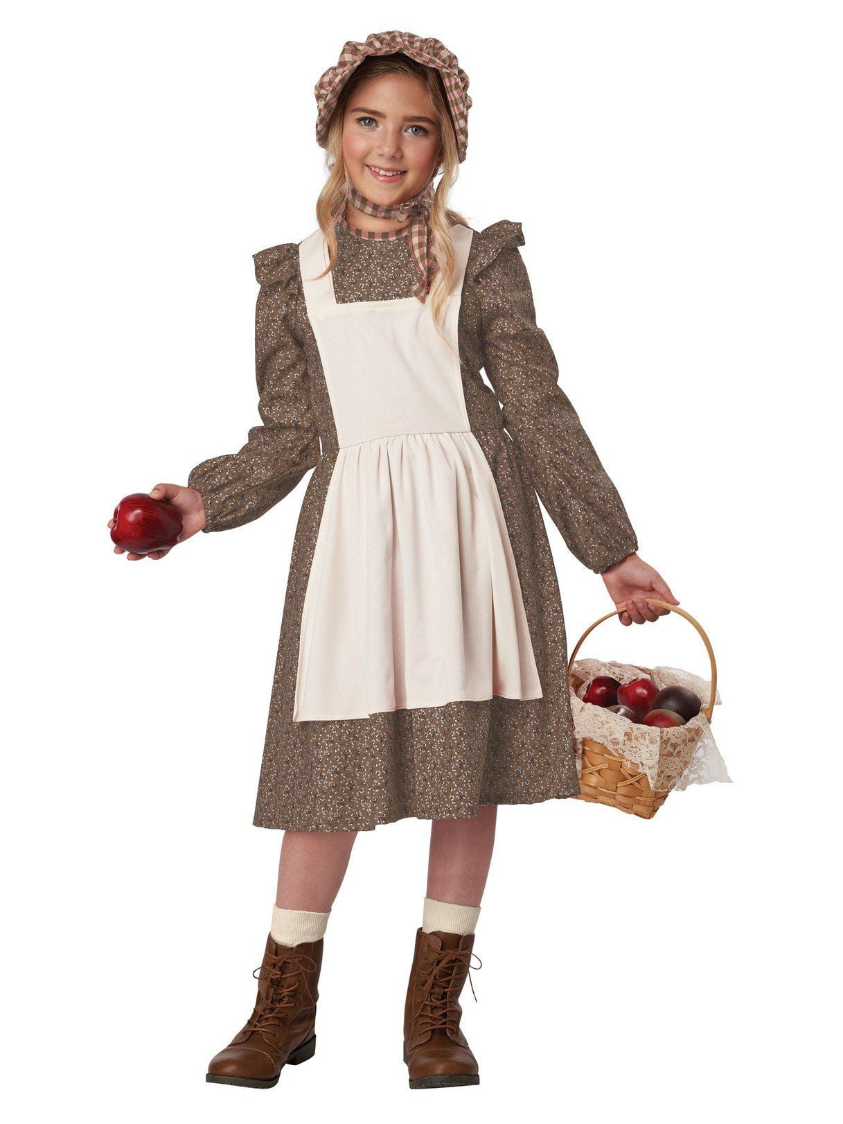 California Costumes Brown Frontier Settler Girl Outfit - Walmart.com