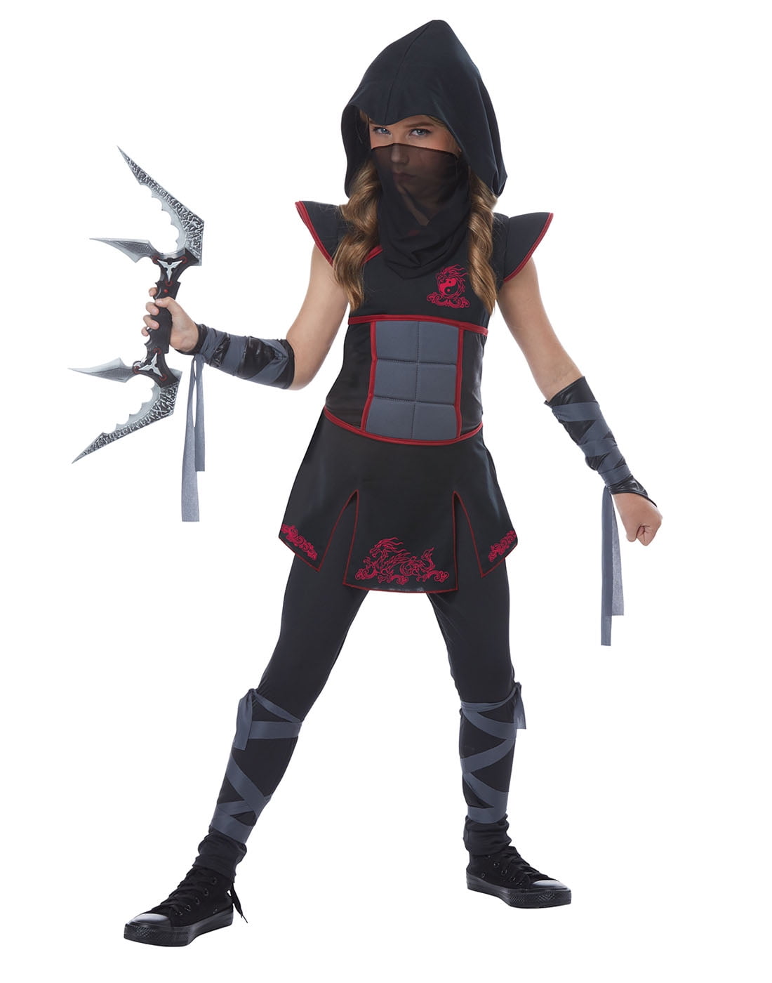 Fearless Ninja Girls Child Black Costume - Custom Halloween Kids Spy ...