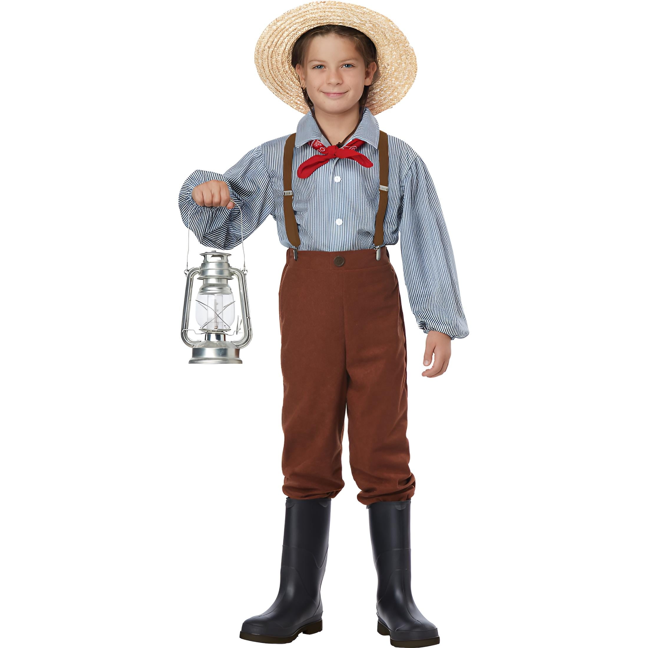 Pioneer Boy Kid's Costume - Large, Historical Frontier Days Outfit ...