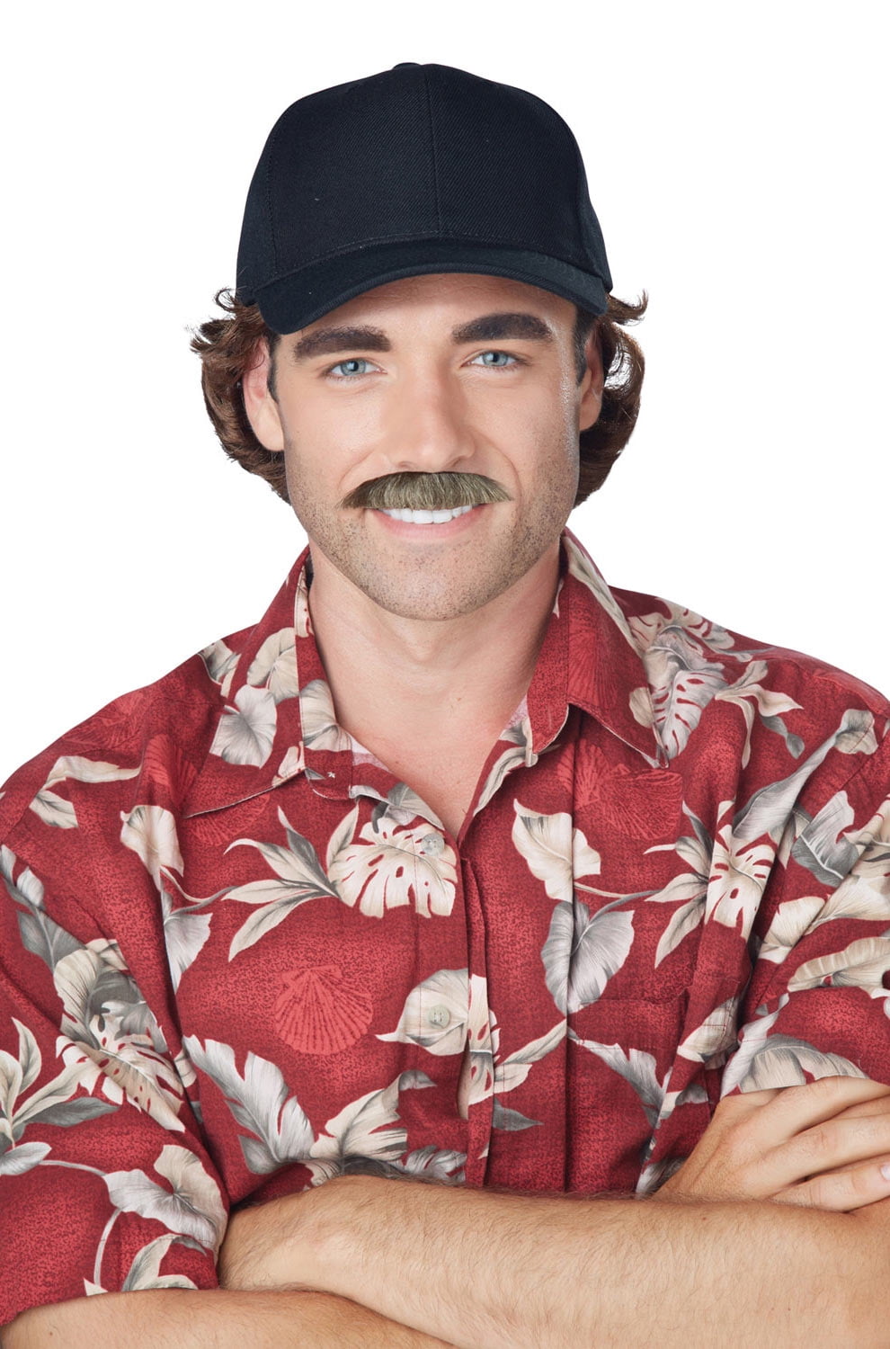 California Costumes The Magnum Detective 1970s Moustache, Brown, One ...