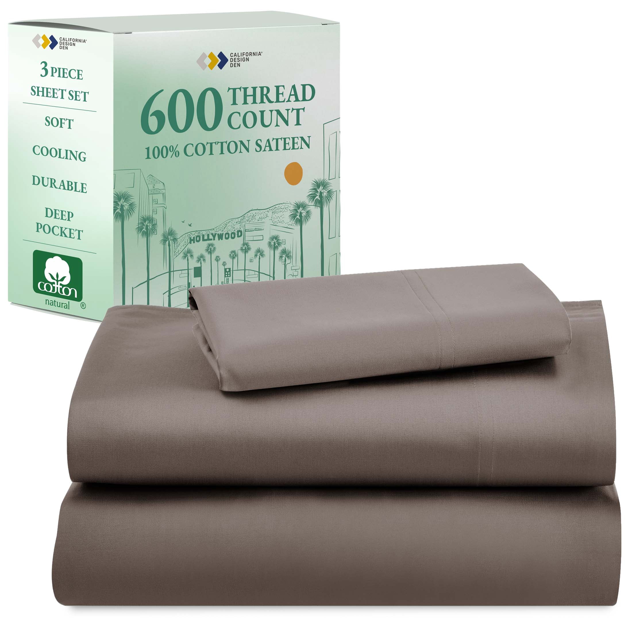 California Design Den 100% Cotton Twin XL Sheets, Adult/Teen 3 Piece ...