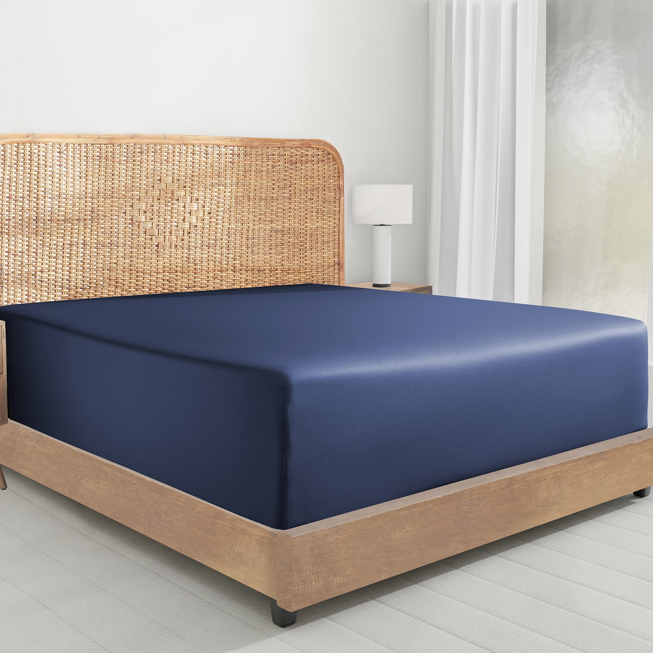 California Design Den 100% Organic Cotton Percale Queen Fitted Sheet ...