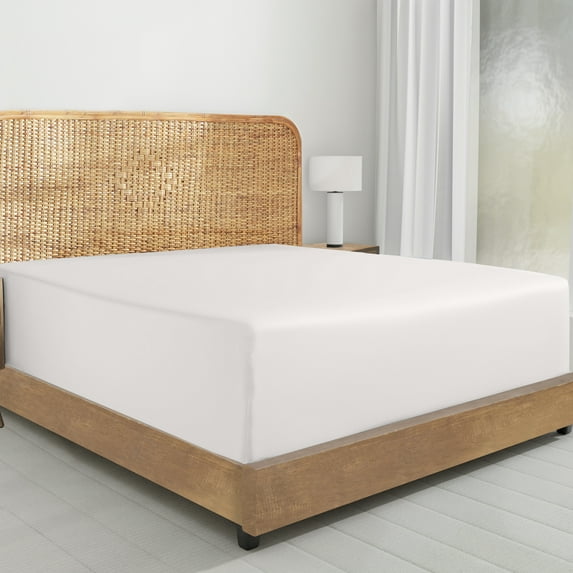California Design Den 100% Organic Cotton Percale Queen Fitted Sheet ...