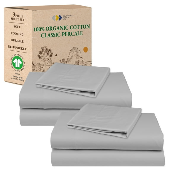 California Design Den 2 Pack Twin Sheets Sets - 100% Organic Bed Sheets ...