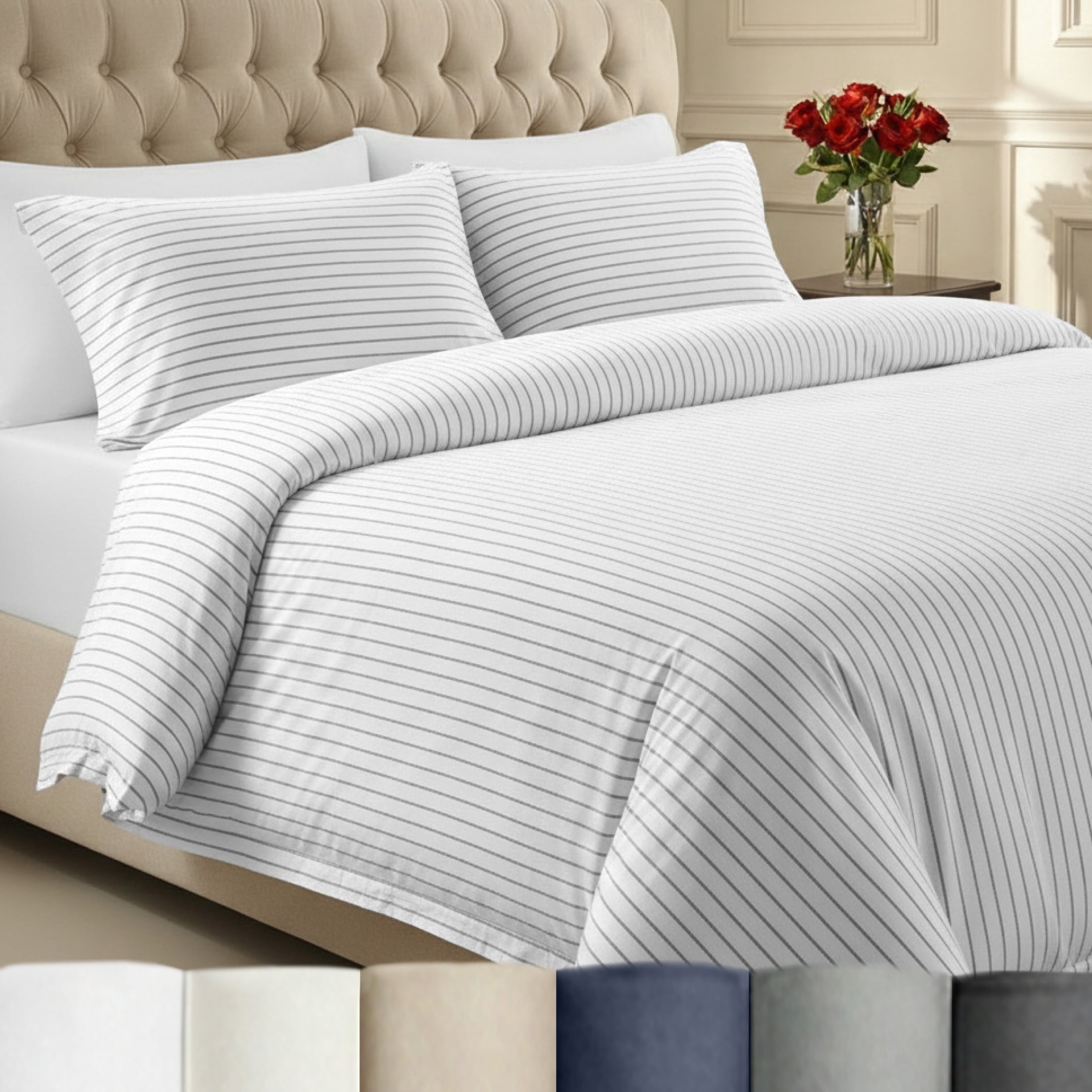 California Design Den 3-Piece Queen Duvet Cover Set, 400 Thread Count ...
