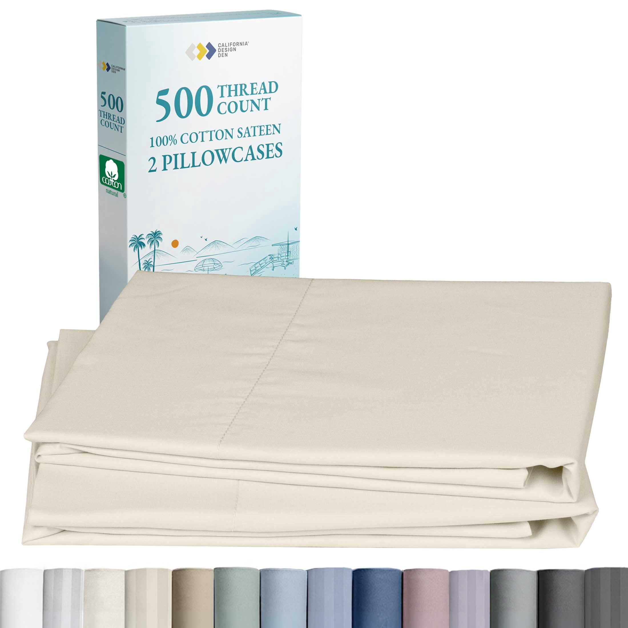 California Design Den 500 TC Cotton Pillowcases fits Standard / Queen ...
