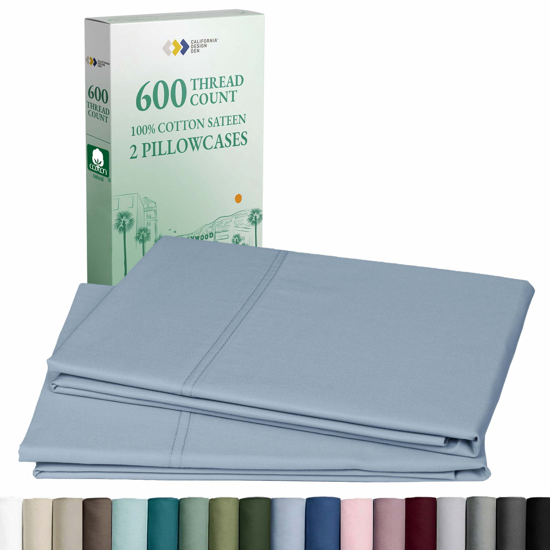 California Design Den 600 Thread Count Cooling King Size Pillow Case ...